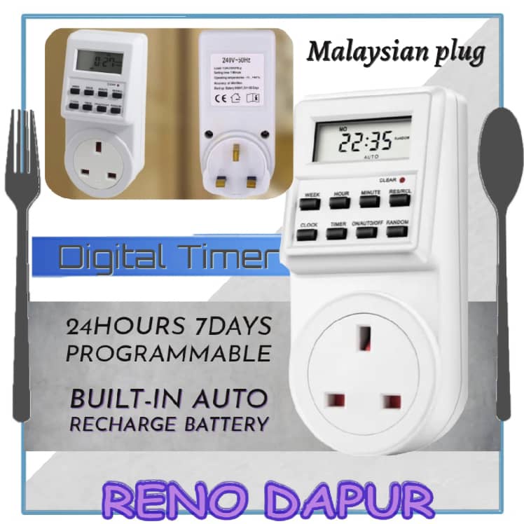 Electronic Digital Timer Switch Socket 24 Hours 7 Days Programmable 