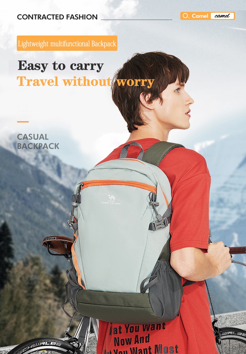 CAMEL CROWN Outdoor 18L Waterproof Backpack, Waterproof Travel Bag, Lightweight School Bag ...