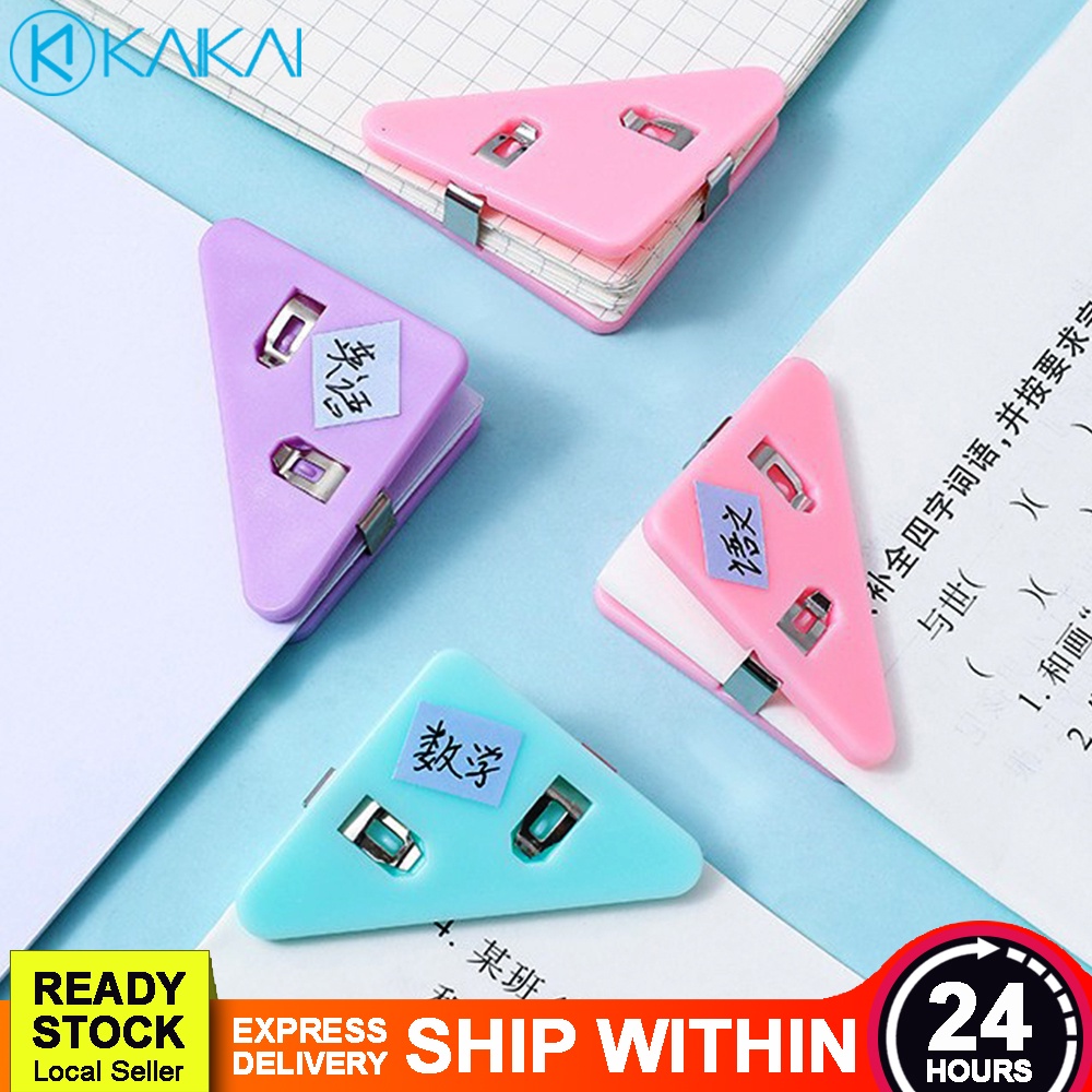🔥 KEEP NEAT 🔥 Cute Triangle Corner Clip Paper Clamp Page Holder ...