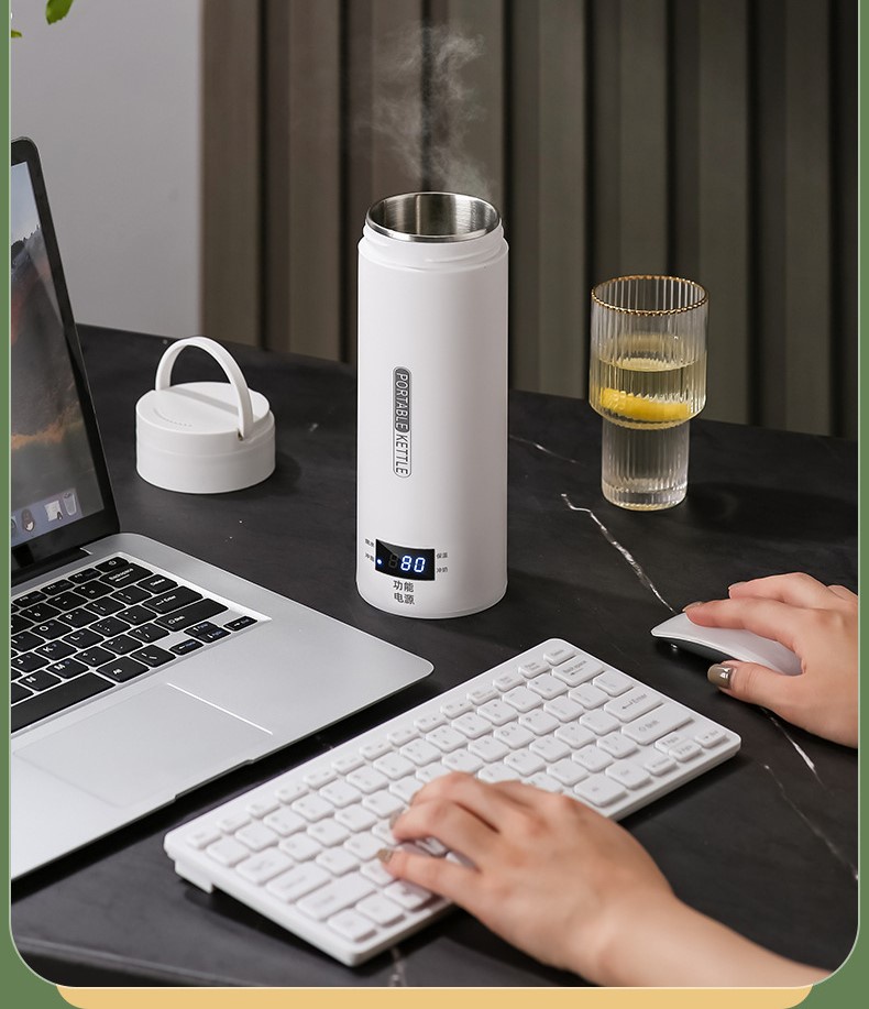 【ShopWithJoy】500ml Portable Electric Kettle Travel Mini Thermal Flask ...