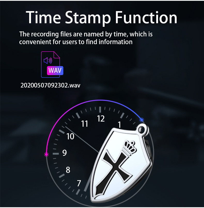 Mini Voice Activated Recorder Necklace Spy Digital Audio Recording ...