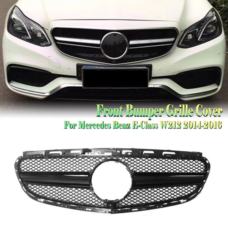 Grill For Mercedes Benz E-Class W212 2014-2016 E200 E250 E300 E350 AMG Style Front Grille Black ...