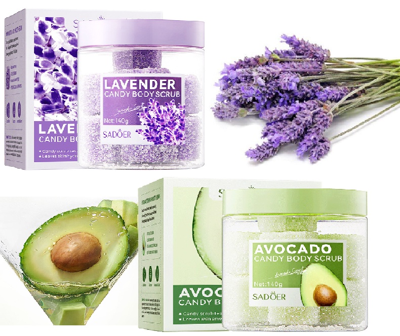 Avocado/ Lavender Candy Body Scrub For Exfoliation Deep Rejuvenation ...