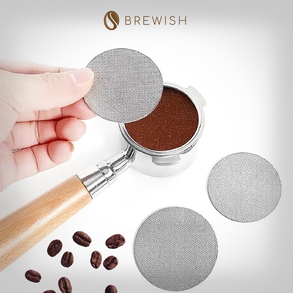 BREWISH 51/53/58mm Stainless Steel Coffee Filter Mesh Screen Plate Flat ...