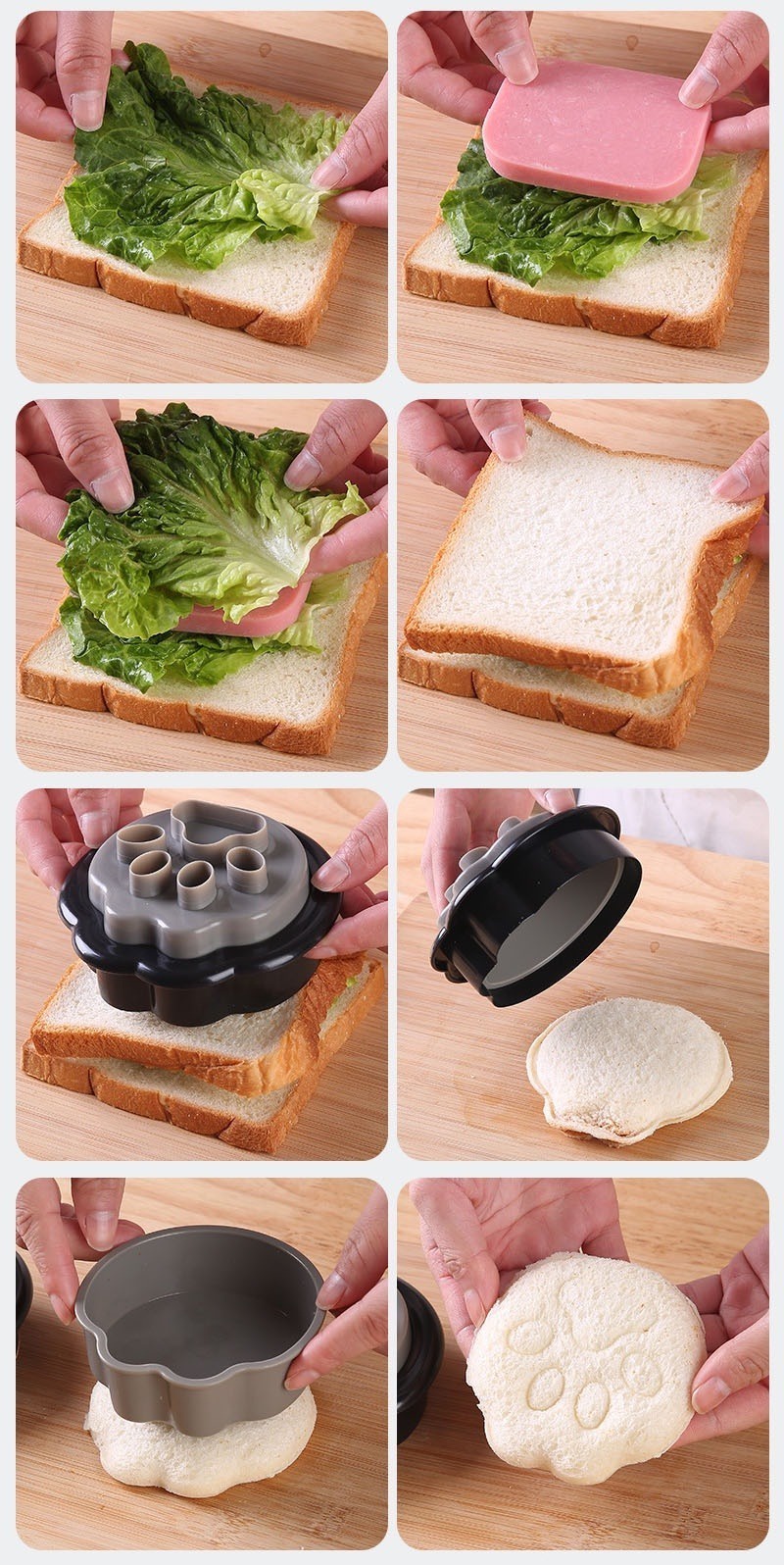Sandwich Cutter for Kids Cute Paw Toast Bread Mold Set DIY Slicer Mold ...