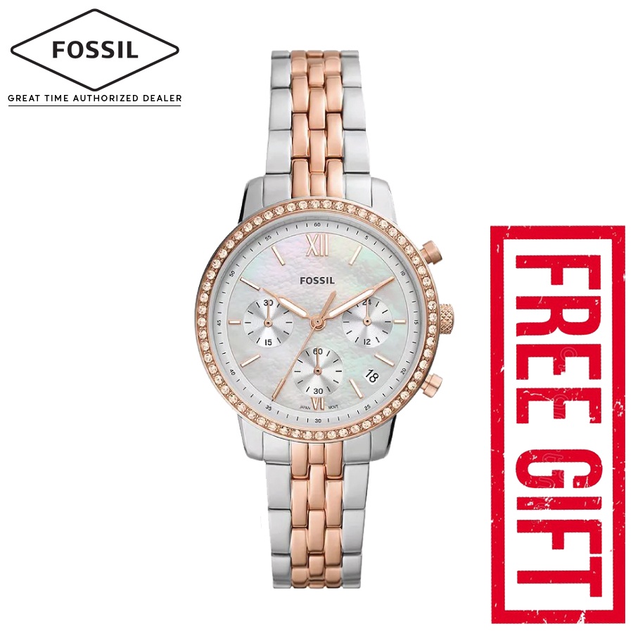 [Official Warranty] Fossil ES5279 Women's Neutra Chronograph Two-Tone ...