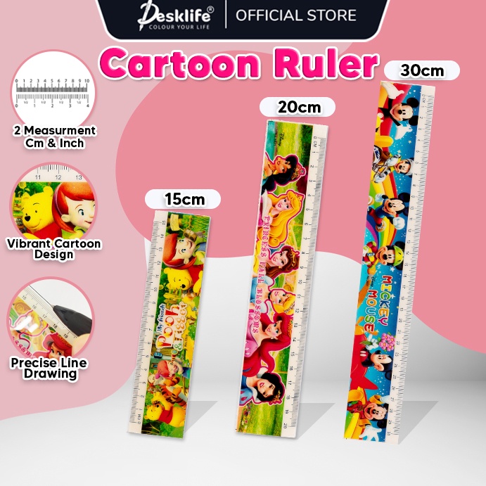 Desklife Cartoon Disney Aluminium Plastic Ruler Kids 15cm 20cm 30cm ...