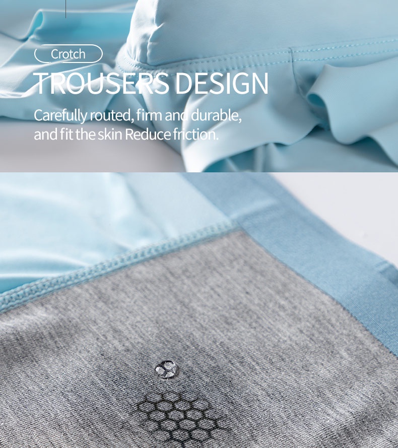 MiiOW Ice Silk Seamless Men's Boxer Briefs 3A Graphene Antibacterial ...