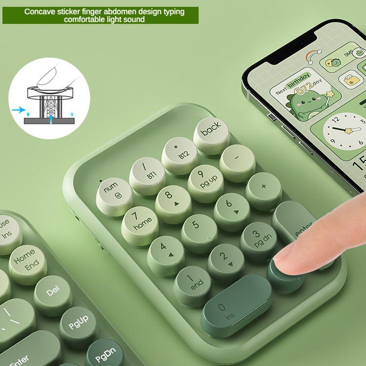 BOW Three-mode Wireless Bluetooth numeric keypad Mouse Gradient Pink ...