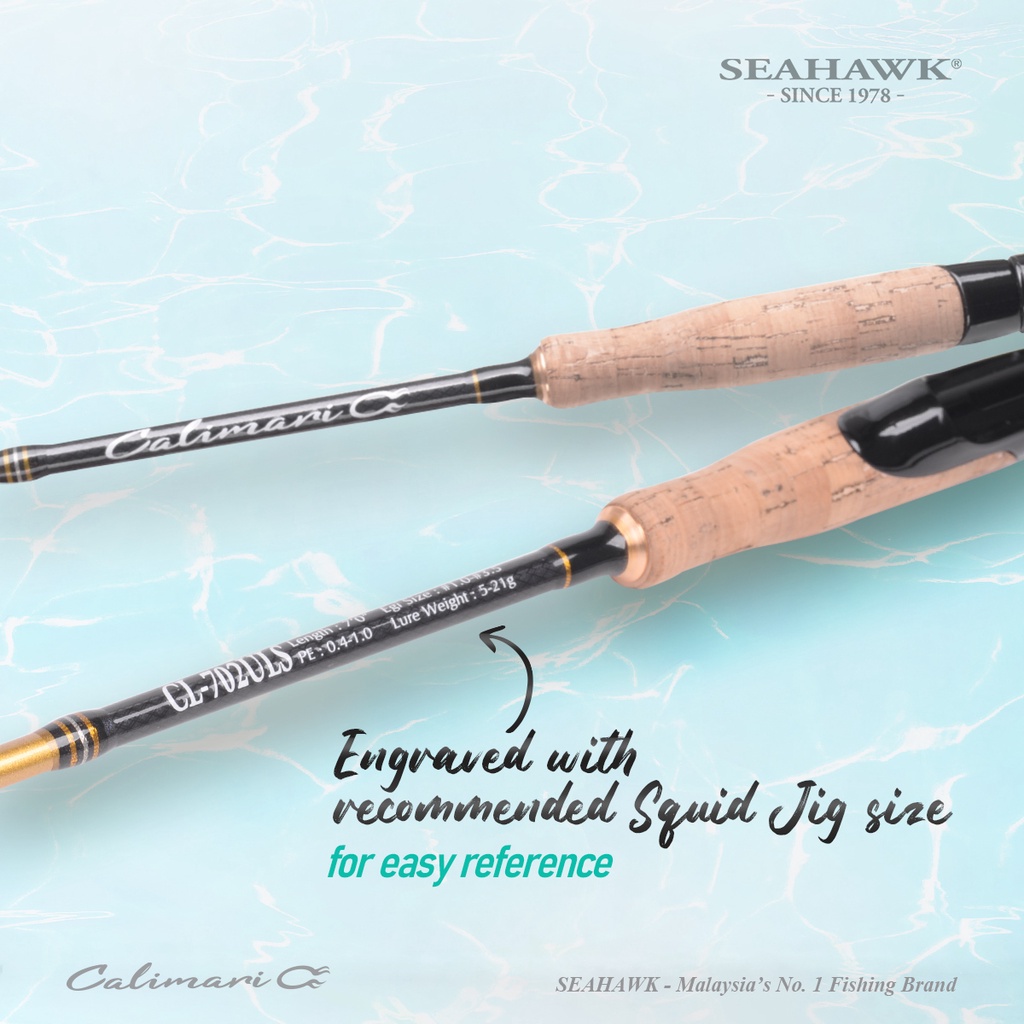 Seahawk Calimari EGI Spinning Fishing Rod/ High Modulus Carbon Blank ...