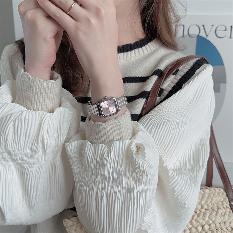 Jam Tangan Wanita Dengan Tali Keluli Tahan Karat New Square Watch Women ...