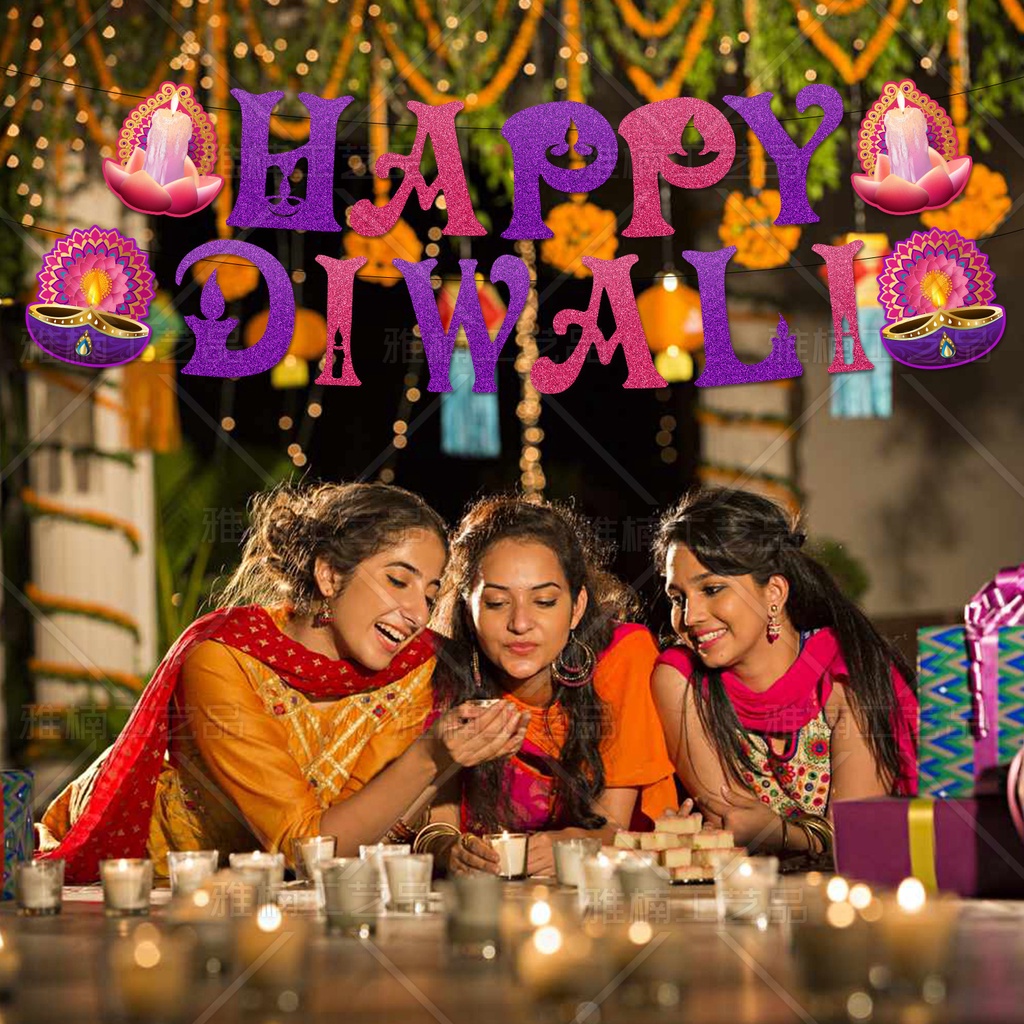 Deepavali Decoration Party Banner Happy Diwali Pull Flag Spiral Gift ...