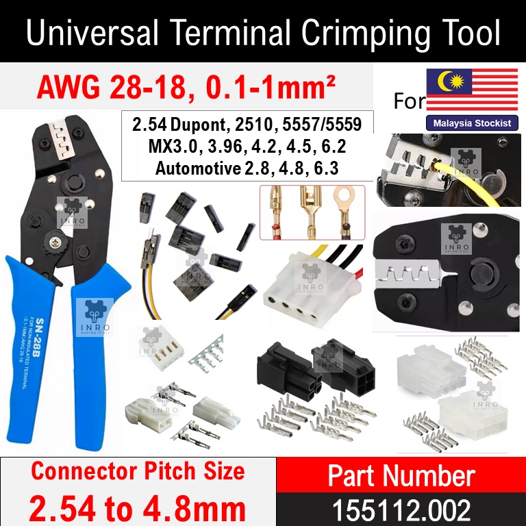 SN-28B Ratchet Crimping Tools 28-18AWG (0.1-1mm²) Non Insulation ...