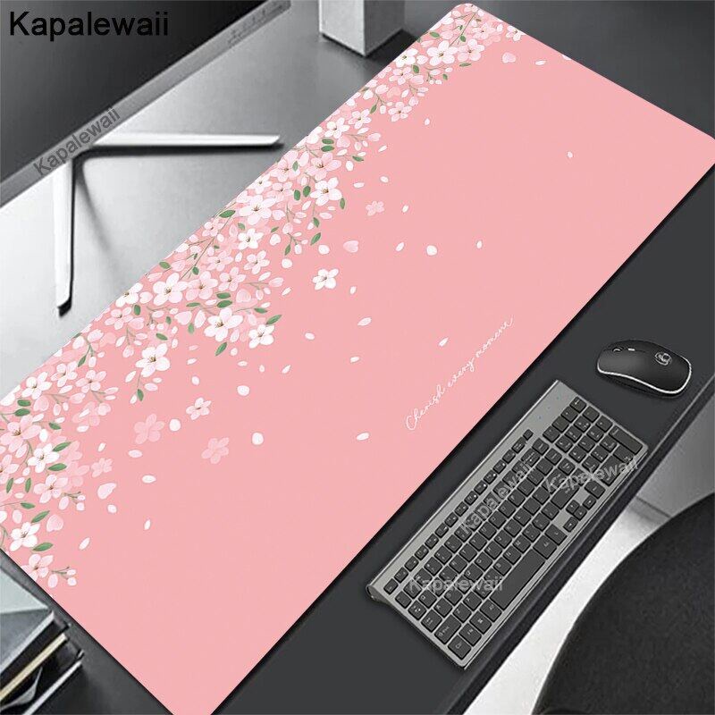 Pink Cherry Blossoms Large Mouse Pad XXL Gaming Gamer Keyboard Desk Mat ...