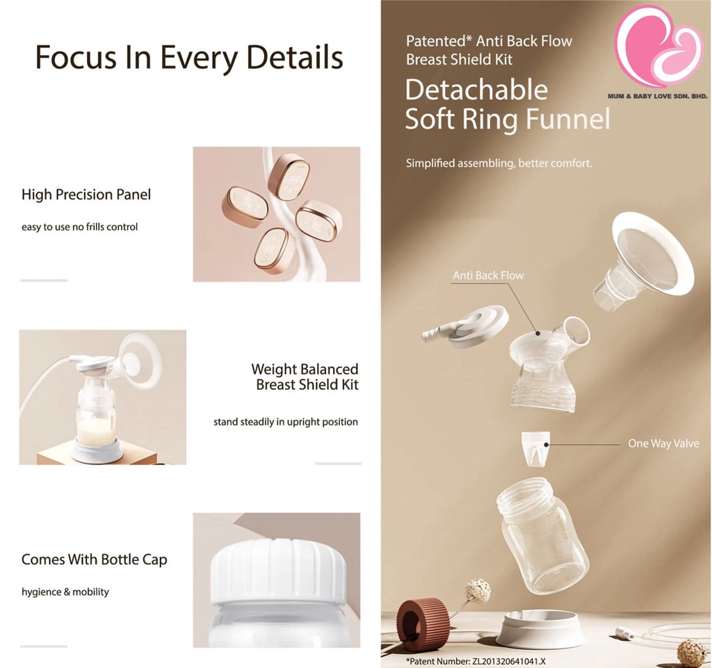 Boboduck Double Electric Rechargeable Breast Pump, Boboduck DORIS ...