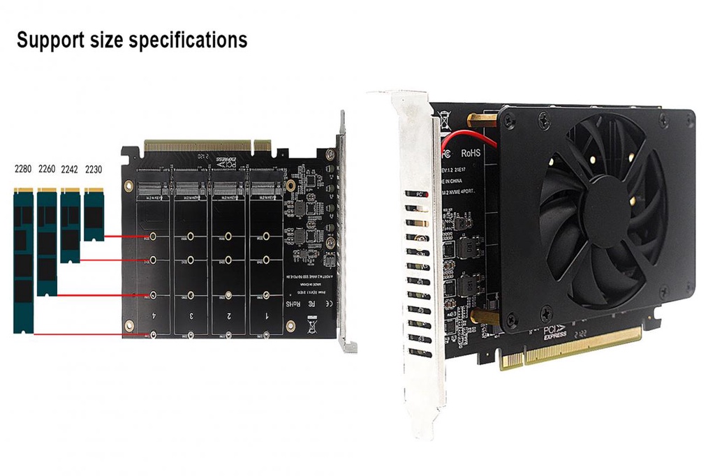 [Ready Stock] High-performance and Stable 4-disk Ssd Array Card ...