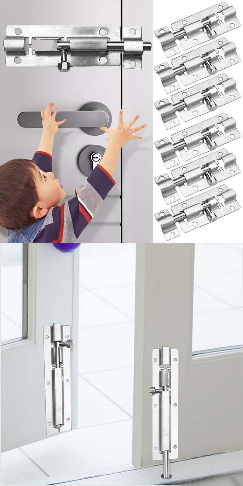 Self-Closing Slide Spring Latch With Screws - Heavy Duty Aluminum Alloy ...