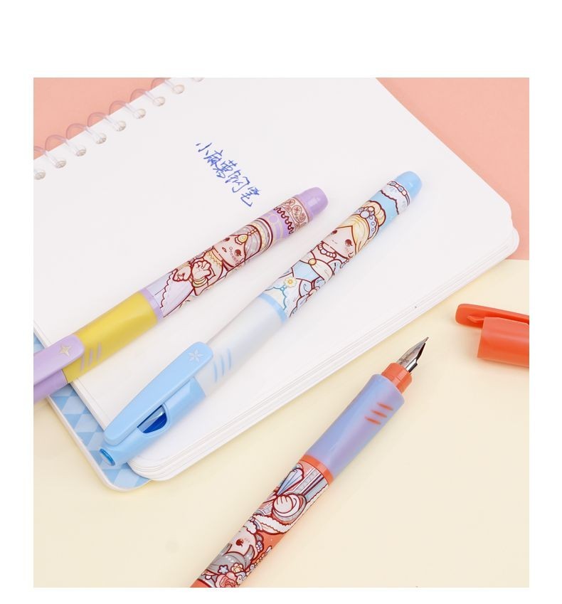 [Ready Stock] Small Mochi Pen 小麻薯钢笔（free 5pcs ink）新品 学生 练字 文具 可替换 墨囊 不锈 ...