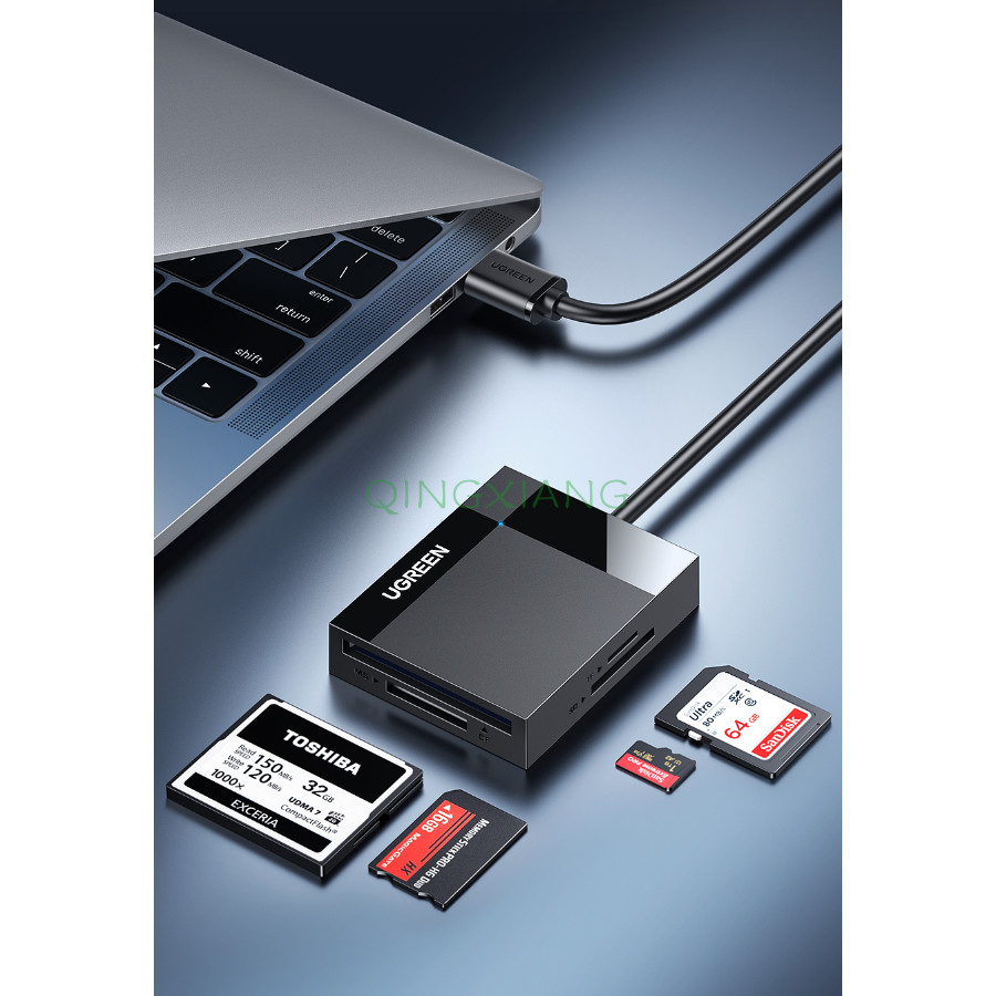 UGREEN Card Reader 4-in-1 USB3.0/USB-C SD Micro SD TF CF MS Compact ...