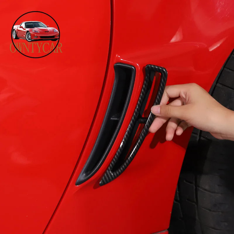 For Chevrolet Corvette C6 2005-2013 ABS Carbon Fiber Car Shark Gills ...