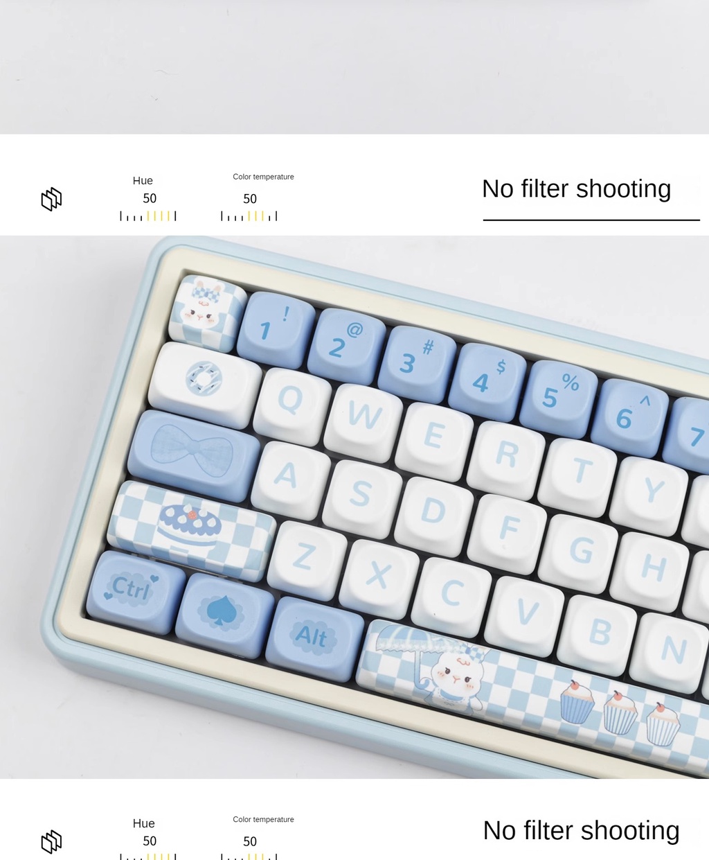 Alice rabbit MOA height keycap set cute box thermal sublimation 68 75 ...