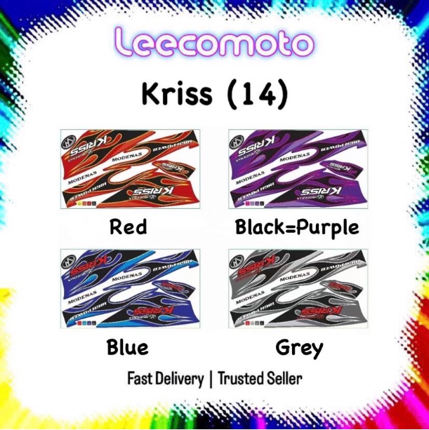 MODENAS KRISS100 KRISS110 KRISS 100 110 STIKER STICKER BODY COVER SET ...