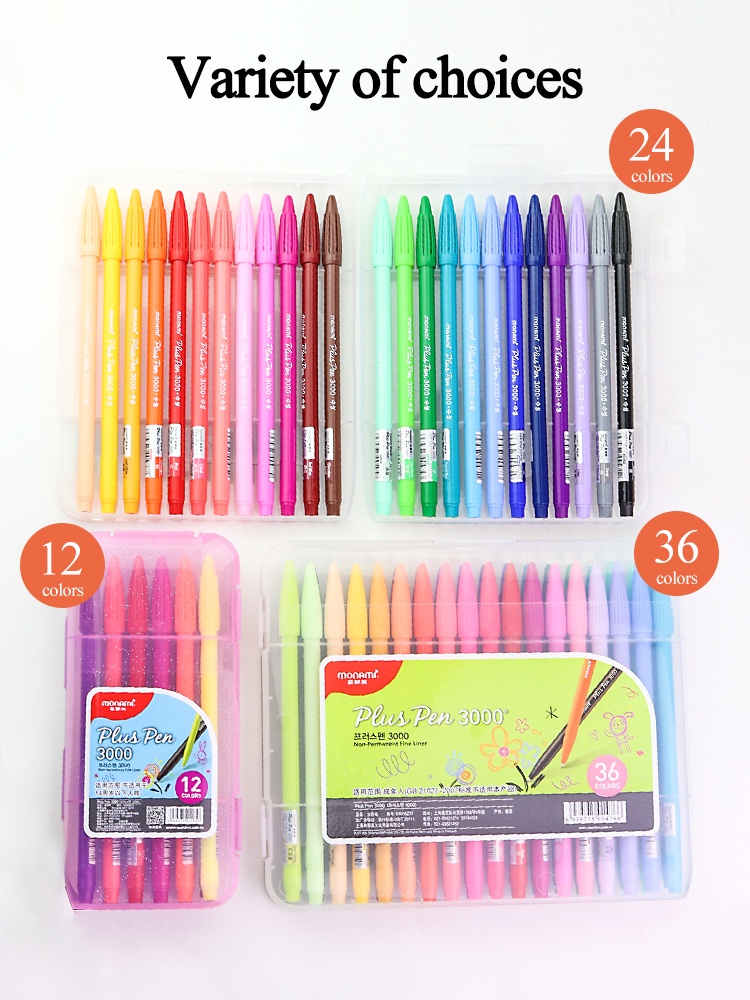 60 Colors Monami Plus Pen 3000 Water-based Gel Pens Hand Account Hook ...