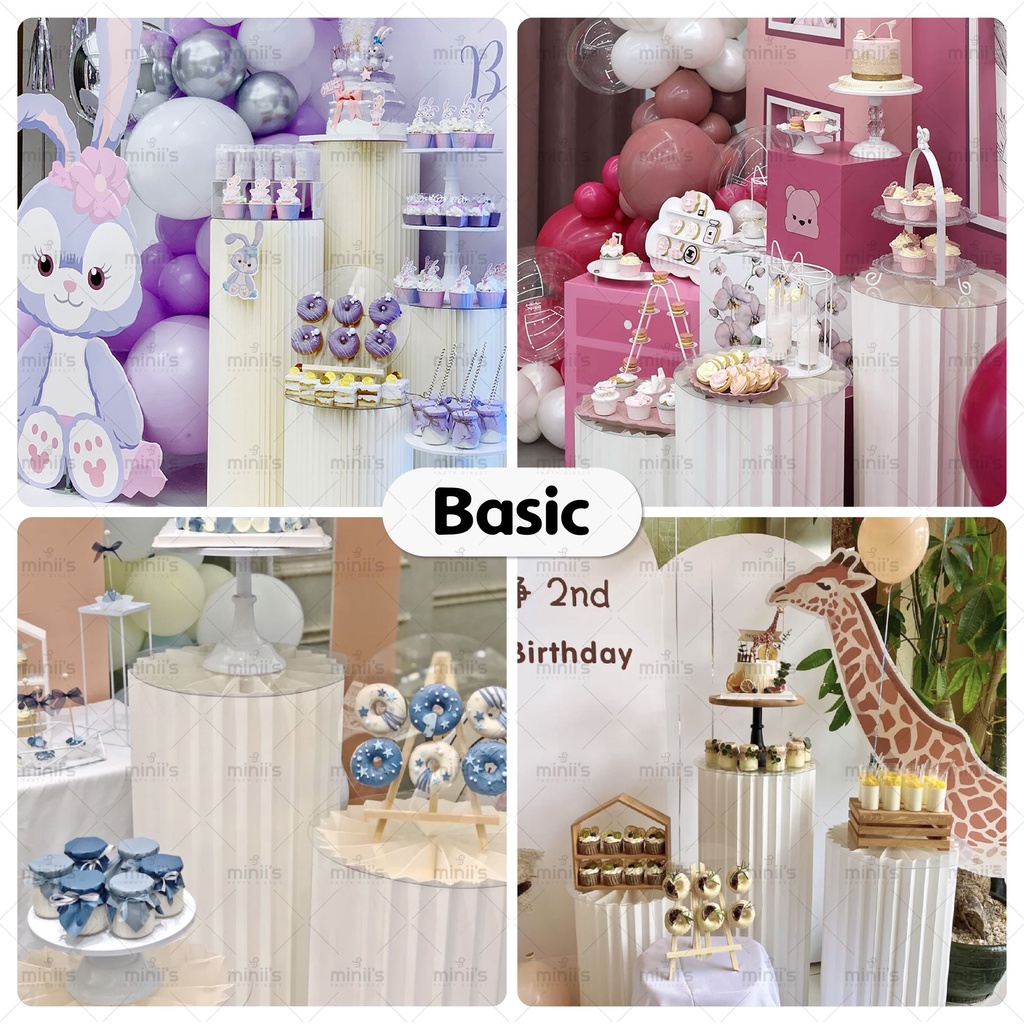 Miniis Folding Cake Stand Round Paper Dessert Table For Baby Shower ...