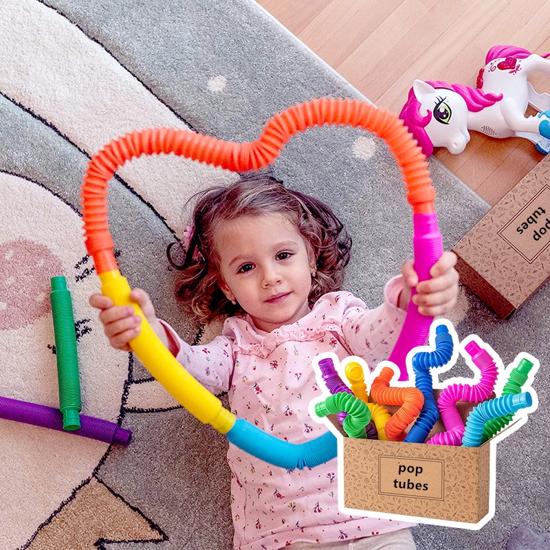 1 Pcs LED Pop Light Tubes Sensory Toy Pull Stretch Tube Children ...