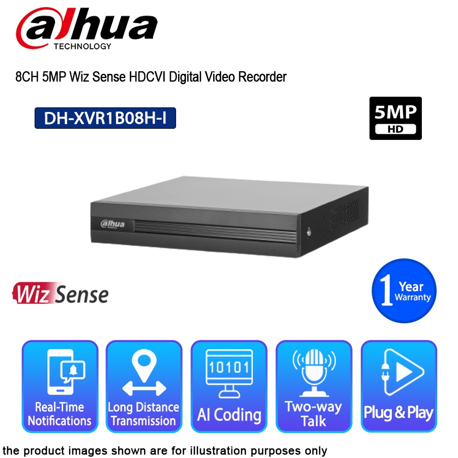 DAHUA DH-XVR1B08H-I 8CH 5MP Wiz Sense HDCVI DVR | Shopee Malaysia