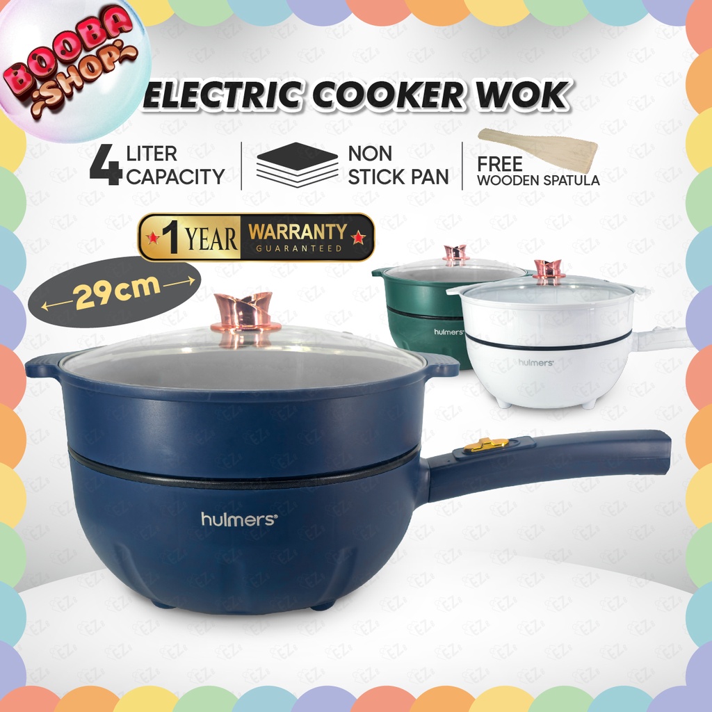 Booba Shop - 4L Electric Frying Pan Electric Wok With 29cm Big Steam ...