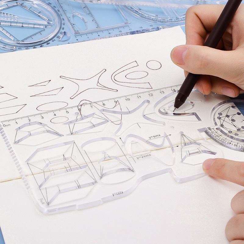 Transparent Multifunctional Drawing Ruler / Creative Fast Drawing ...