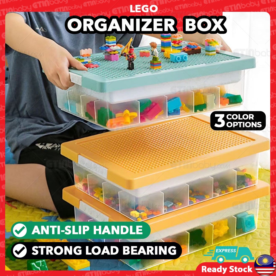 Lego Organizer Box 2 Layer Toys Organiser Grids Container Storage Case ...