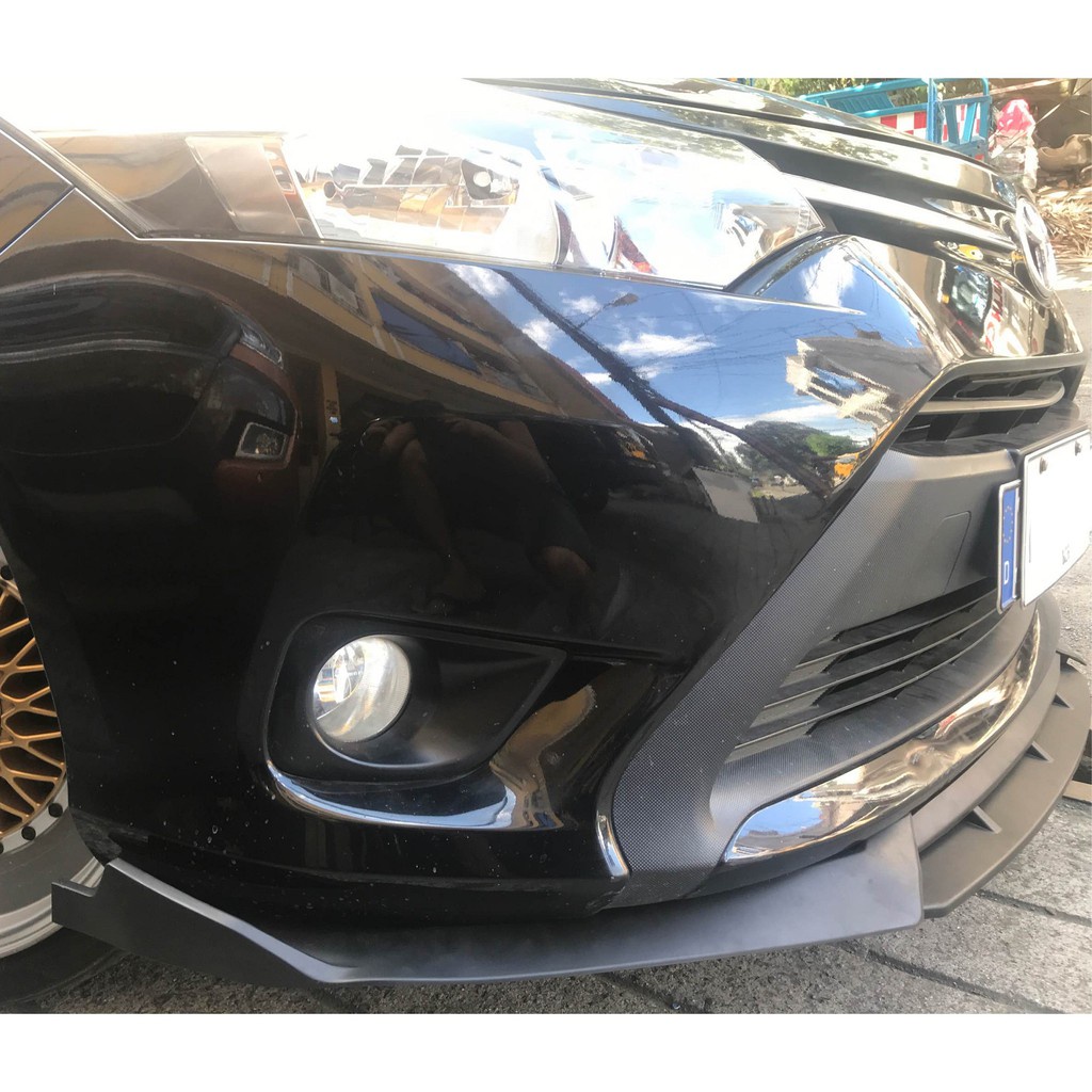 VIOS 2013-2018 GEN3 Black Car Front Bumper Lip Double Chin Splitter ...