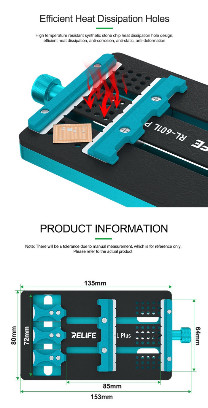RELIFE RL-601L PLUS Universal Double-slot Motherboard Fixture Phone IC ...