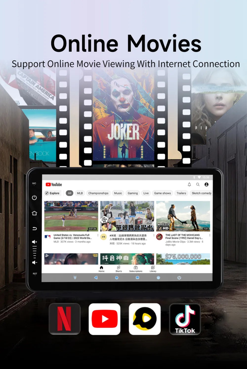 [2G+32G 1280x720P]Evean 10.1" Car Android Headrest Monitor With Wireless Carplay Android Auto ...