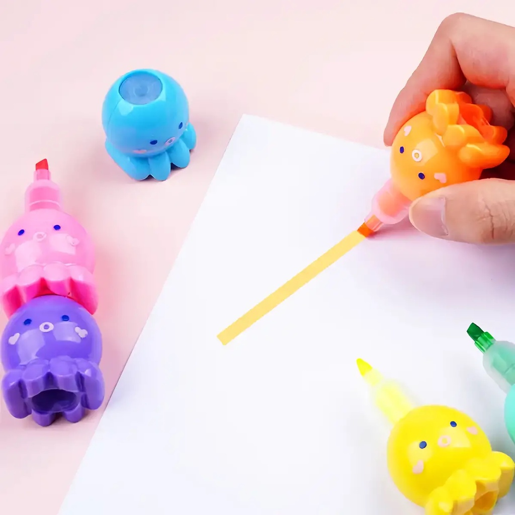 1pc 5-in-1 cute Octopus Highlighter marker pen,For Mark Key Points ...