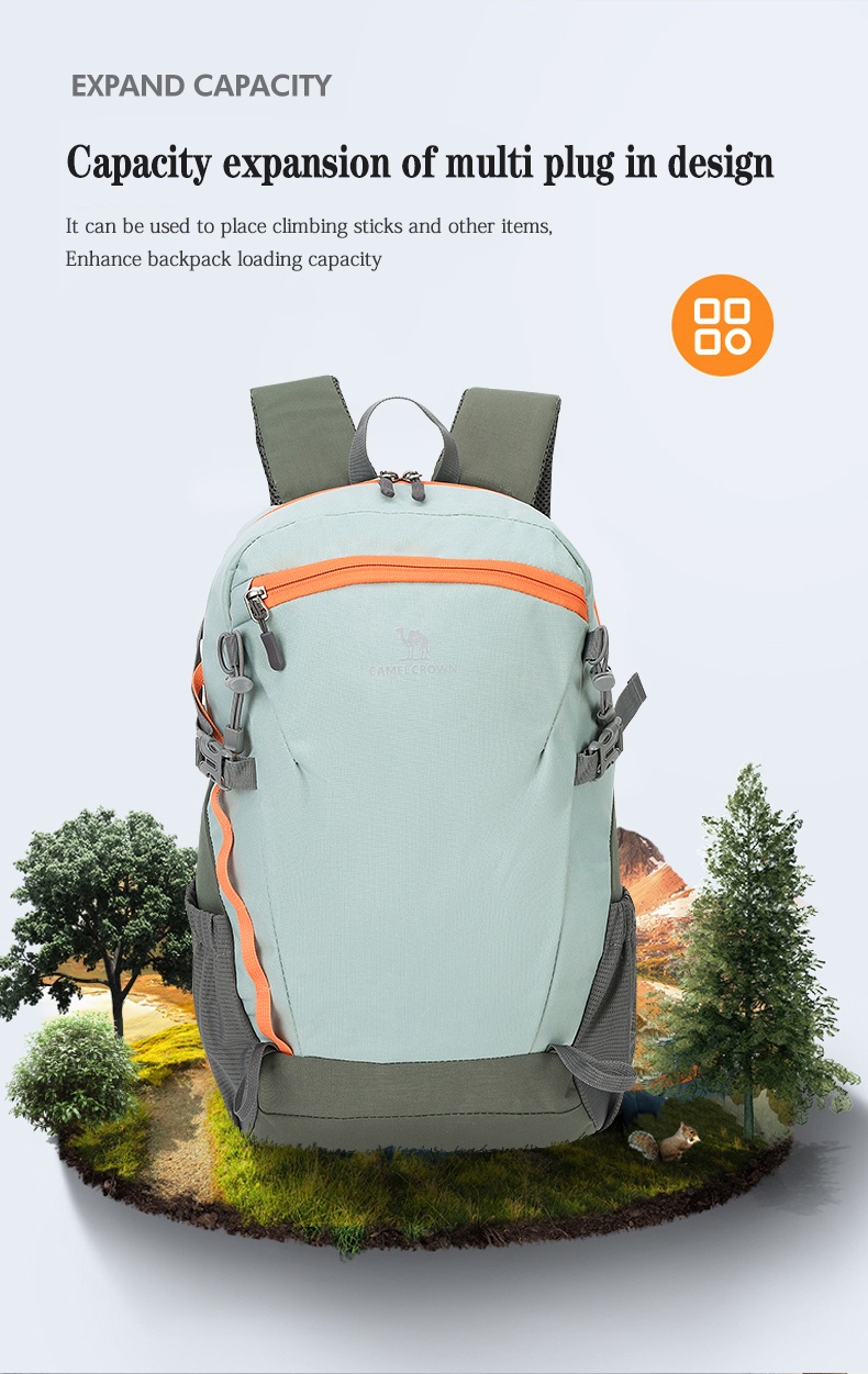 CAMEL CROWN Outdoor 18L Waterproof Backpack, Waterproof Travel Bag, Lightweight School Bag ...