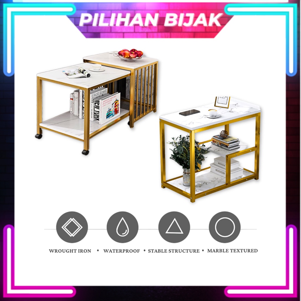 Nordic Coffee Table Side Table Meja Tepi Marble Table Meja Kopi Modern ...