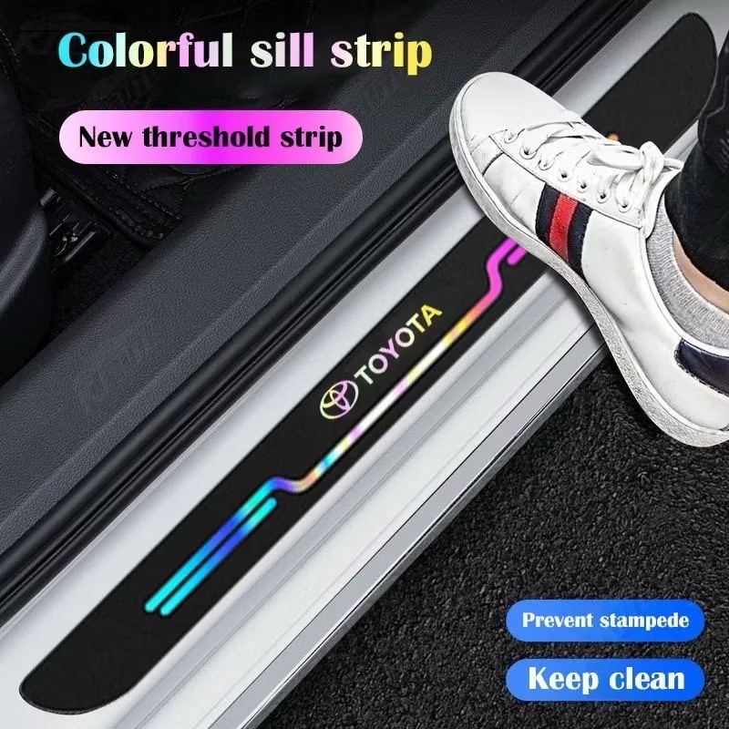Colorful Reflective Laser Car Door Sill Protector Stickers Threshold ...