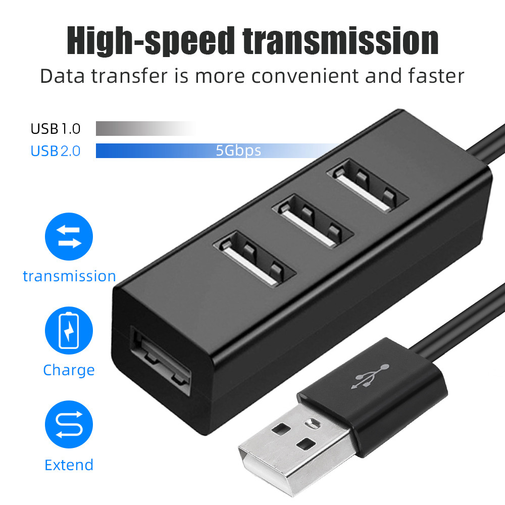 High Speed USB2.0 Power Adapter - Universal 4 Port Travel Multi USB ...