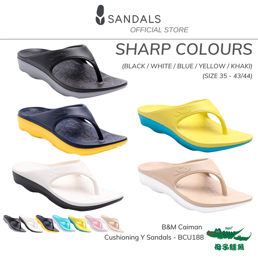 B&M Caiman BCU188 Cushioning Y Sandals (Sharp Colours) Size 35 - 43/44 ...