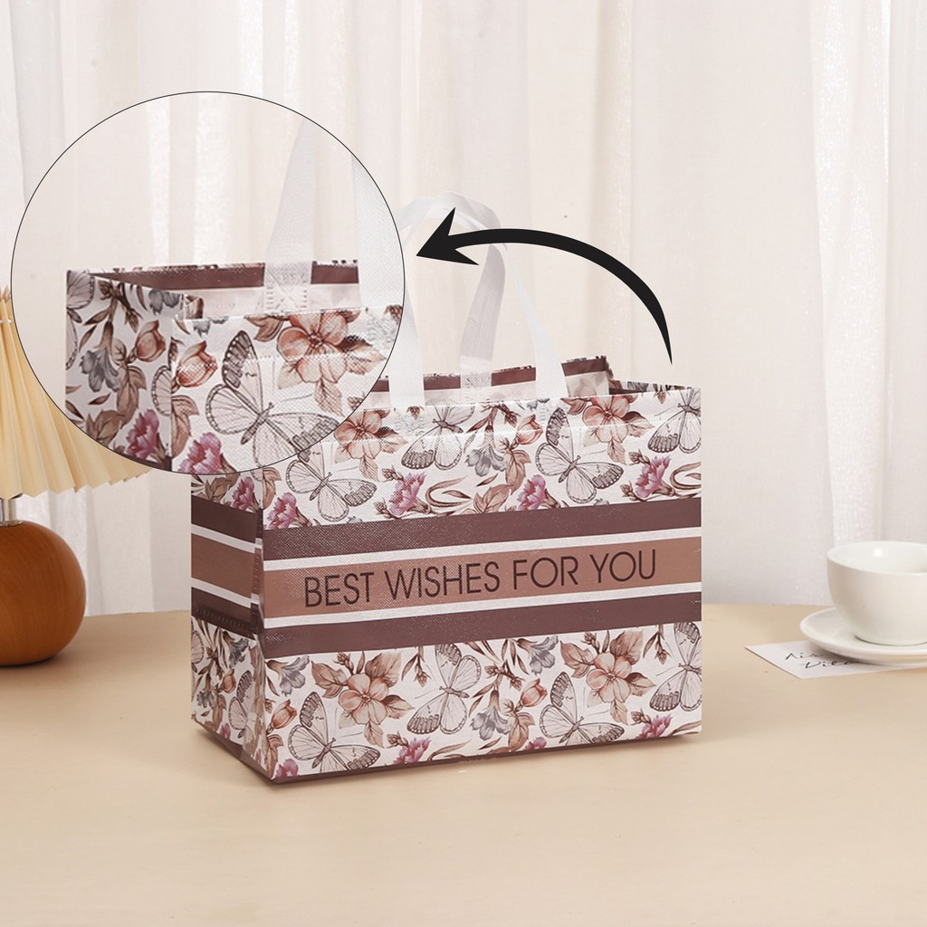 BC Style Non Woven Paper Bag Recycle Birthday Gift Party Tote Flower ...
