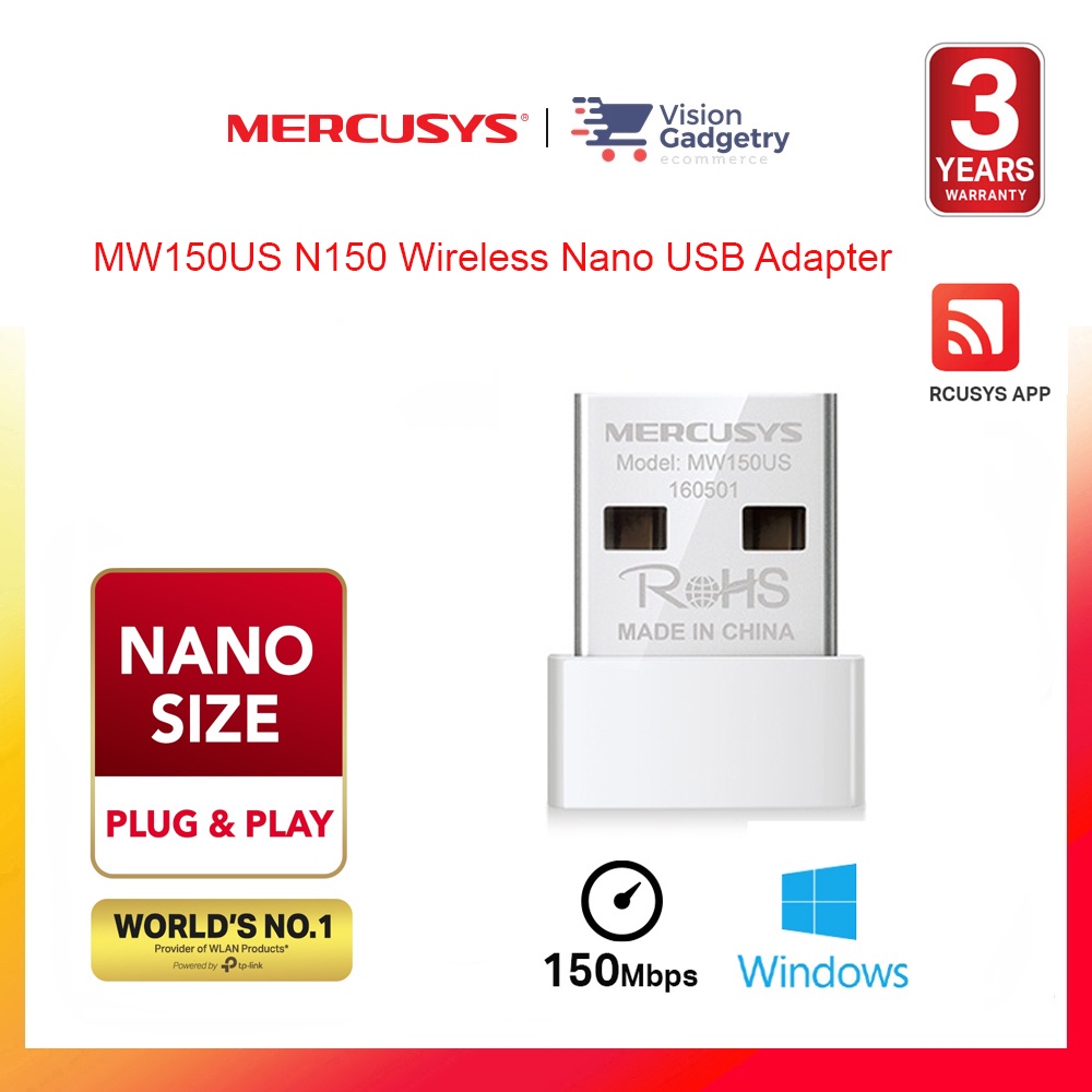 Mercusys MW150US N150 Wireless Nano USB Adapter | Shopee Malaysia