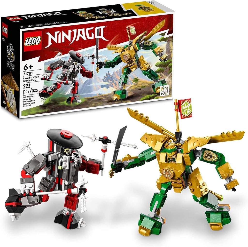 LEGO NINJAGO Lloyd’s Mech Battle EVO Building Set 71781, with 2 Action ...