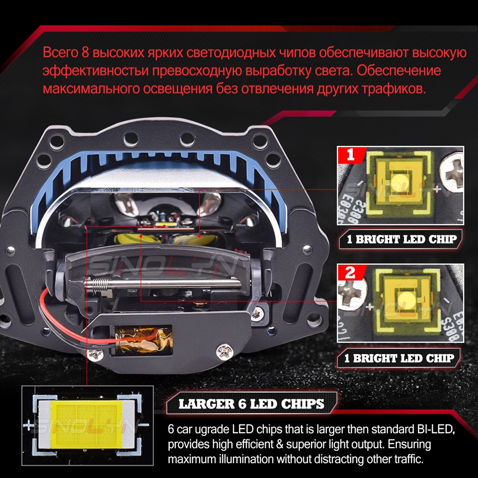 2 PCS 3 Inch Bi LED Blue Projector Lens For Hella 3R G5 Headlight H4 H7 ...