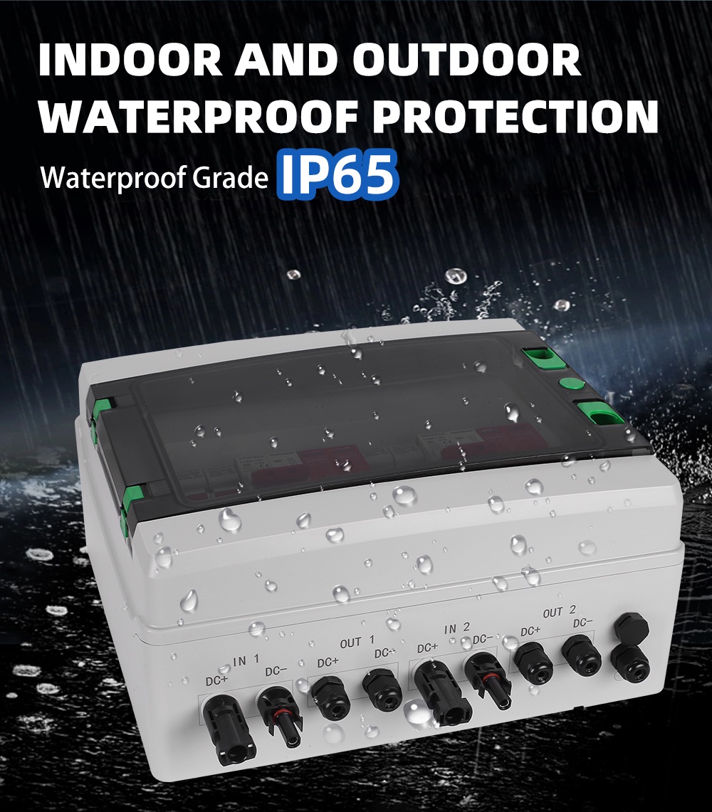 Solar Photovoltaic PV Combiner Box Surge Lightning Protection 2 Input 2 Out 2 String DC 600V ...