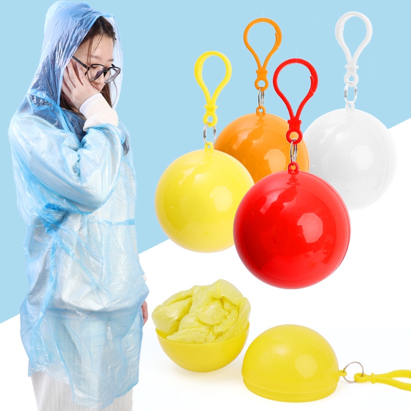 Portable Disposable Thicken Raincoat with Keychain / Adults Transparent ...