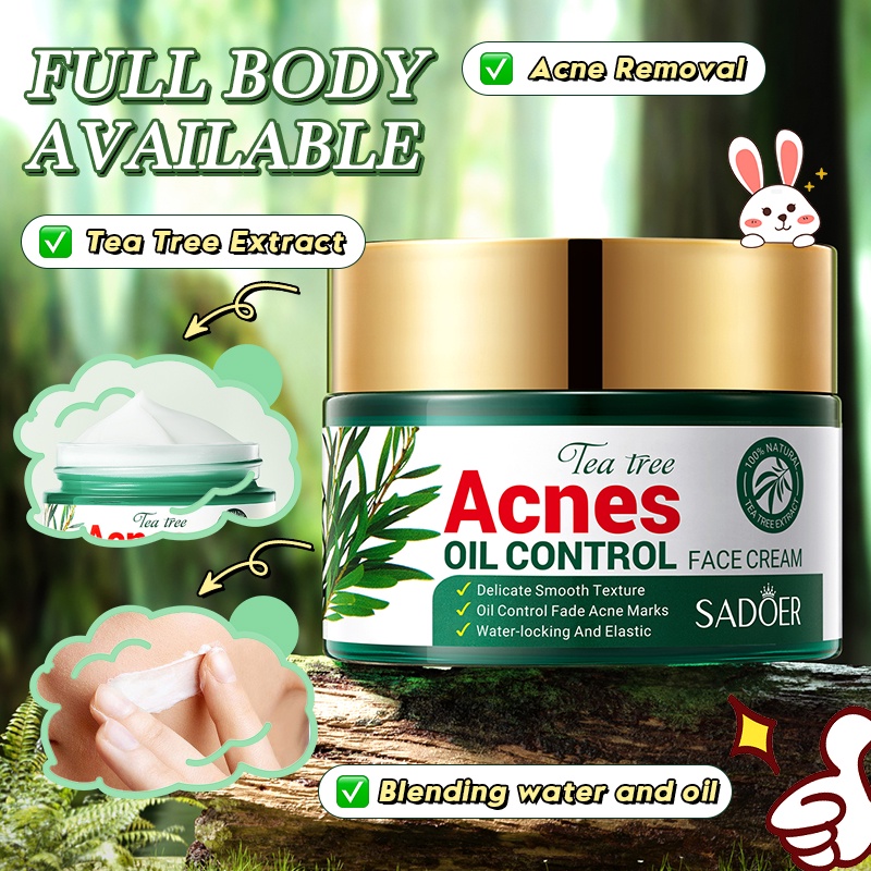 SADOER Tea Tree Acne Oil Control Full Range Skin Care Anti-Acne Hydrating Moisturizing Facial ...
