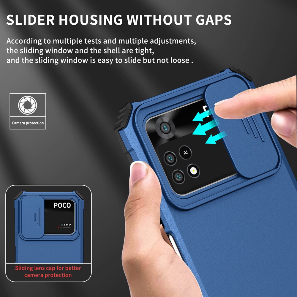 KEYSION Shockproof Case for Xiaomi POCO X4 Pro 5G X3 NFC Push Pull ...